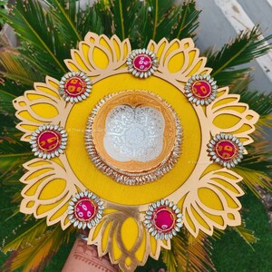Combo of Haldi,mehndi Thali, MDF Wood Plate With Applicator, Pooja ...