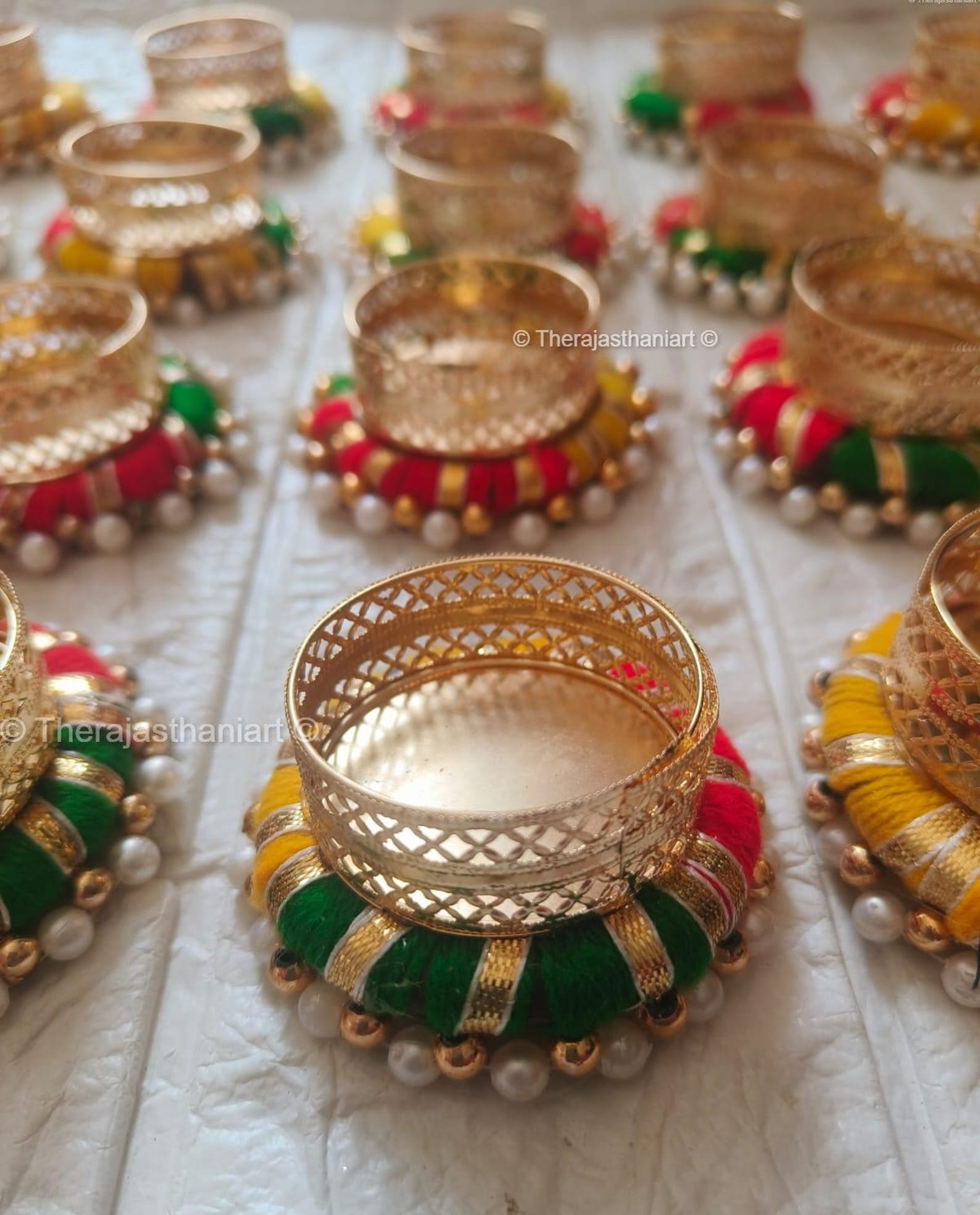 Handcrafted Multi-color Diya Holders | Perfect Diwali Return Gifts &tea ...