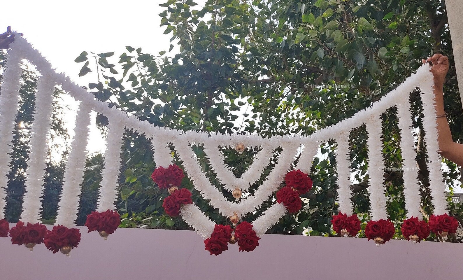 Jasmine With Rose Flower Toran for Backdrop Decor,thoranam/thorans for ...