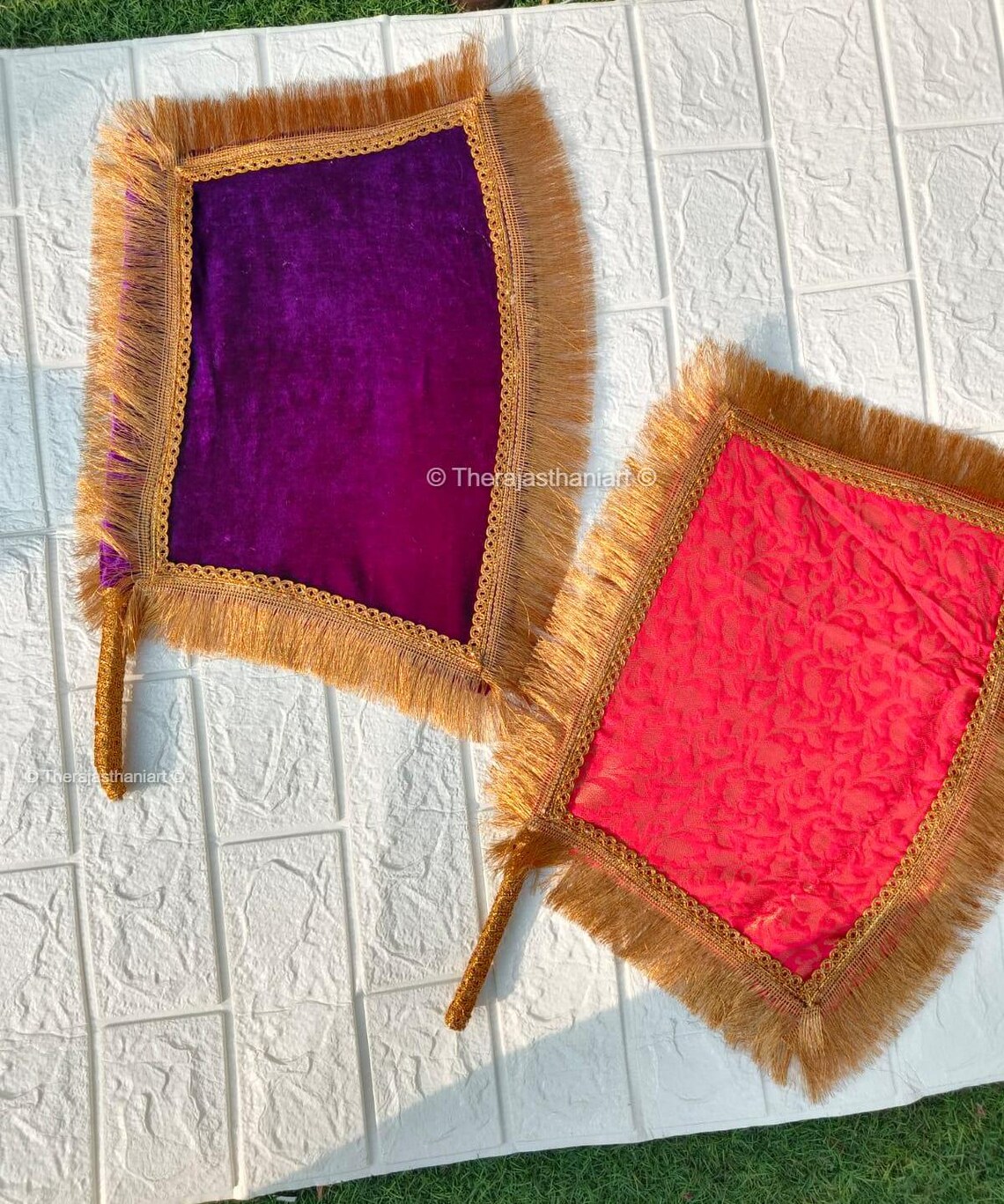 Handmade Velvet Handfan With Wooden Handle Traditional Pakhi/pankhi for ...