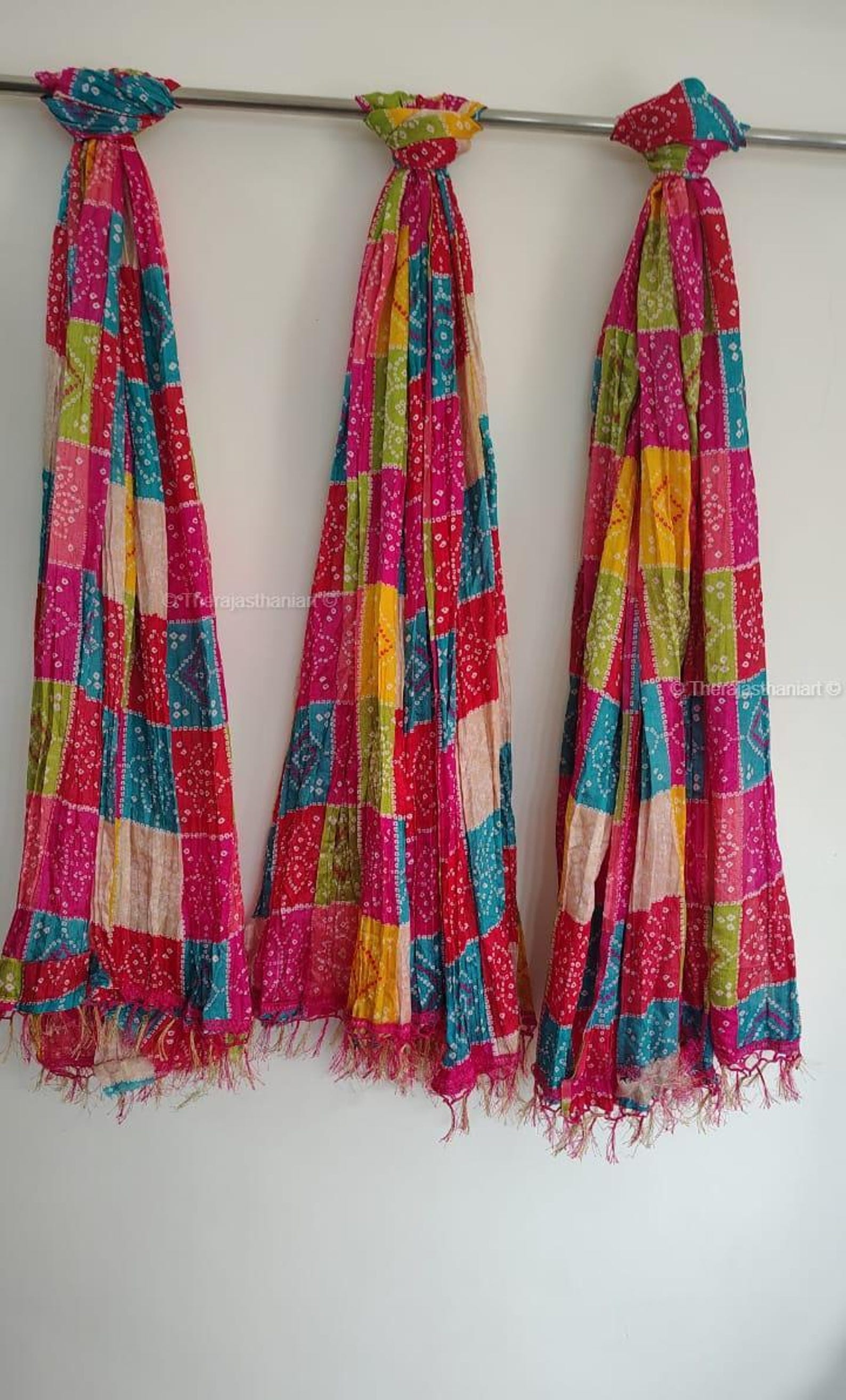 Multi-colored Bandhani Dupatta – Ghatchola Print Indian Wedding Scarf ...