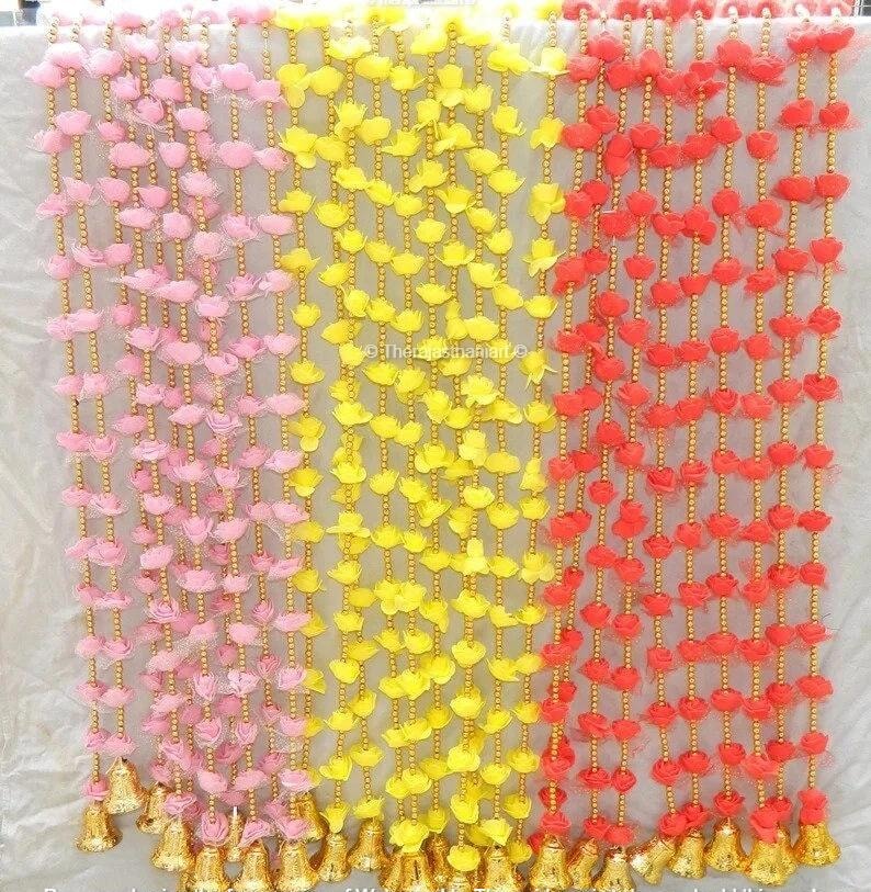 Foam Rose Flower Garlands With Bell for Wedding Backdrop ,event, Temple ...