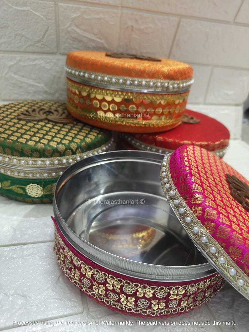 Brocade Steel Box With Lotus Design and Decorative Lace,bulk Steel ...