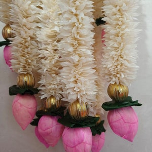 Jasmine With Lotus Garland Toran for Festive Celebrations ,wedding ...
