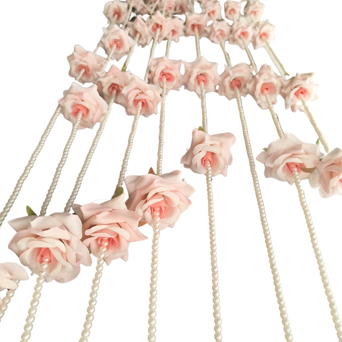 Rose Flower Pearl Garlands for Indian Wedding Decor, Nikah Parda ...