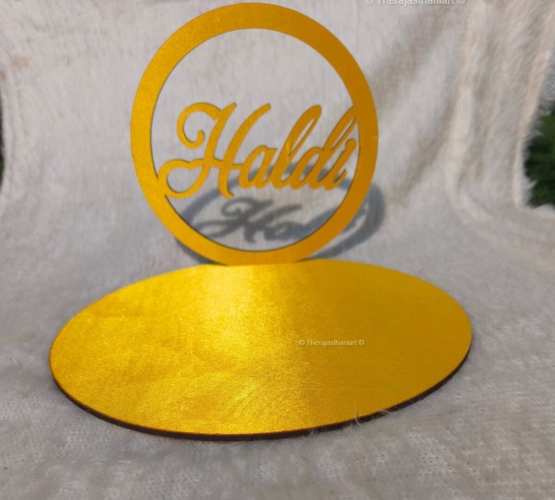 MDF Wood Round Haldi Mehndi Platter Handicrafted Wooden Thali Perfect ...