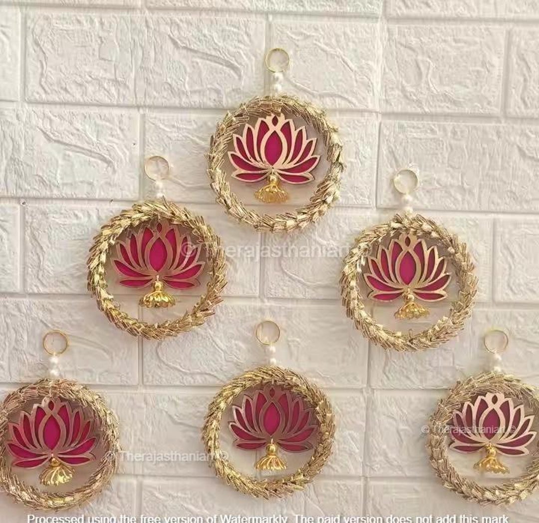 Lotus Hanging Gota Wedding Backdrop– Indian Mehndi, Haldi, Pellikooturu ...