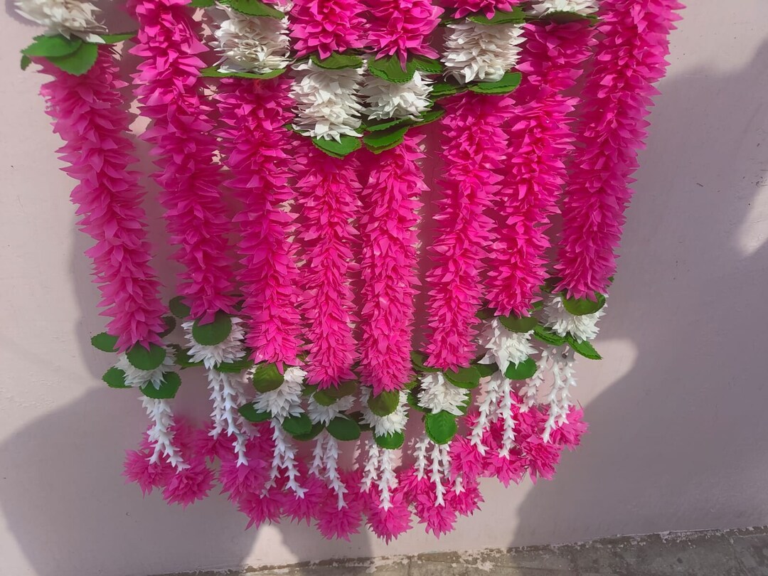 Artificial Pink Blossom Jasmine Flower String Garland–elegant Hanging ...