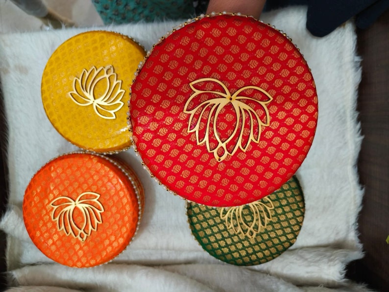 Brocade Steel Box With Lotus Design and Decorative Lace,bulk Steel ...