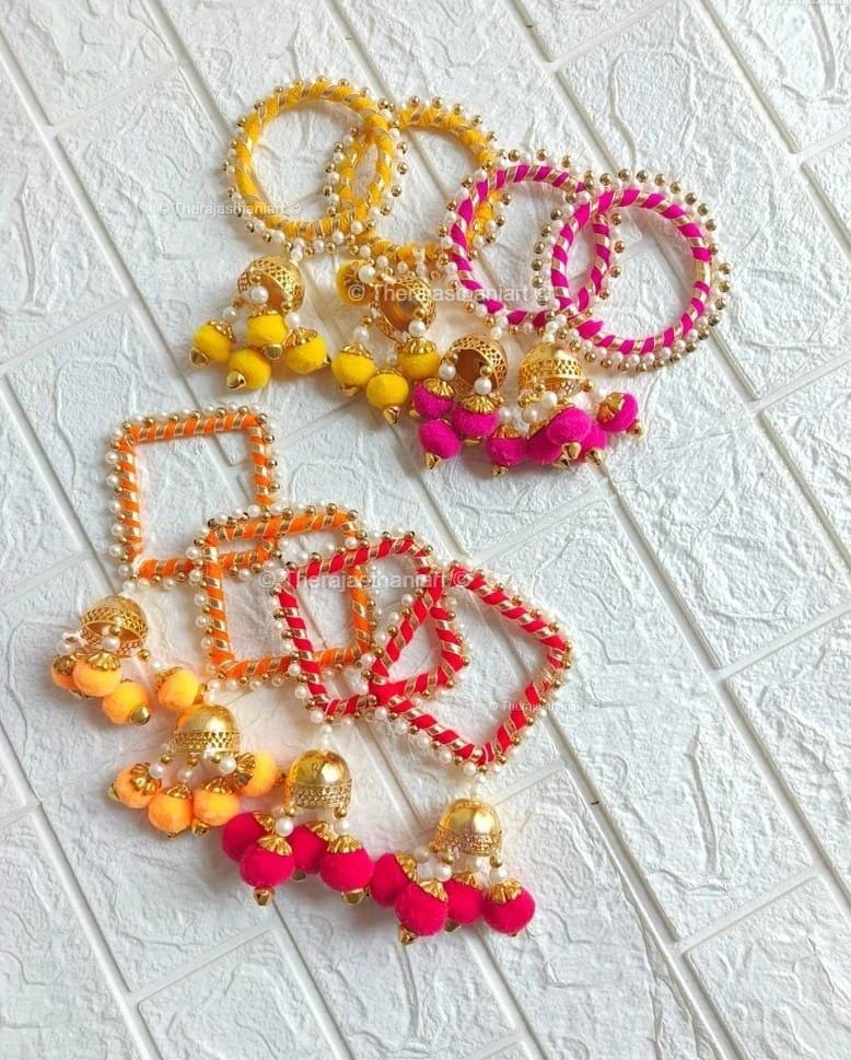 Ethnic Bridal Kaleera Bangles – Indian Wedding Favors for Haldi, Mehndi ...