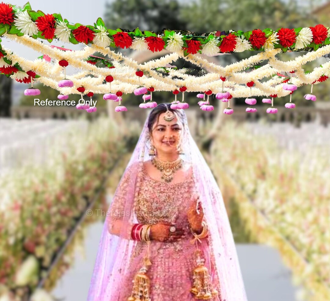 Traditional Bride Floral Canopy With Sticks,full Floral Jasmine Bridal ...