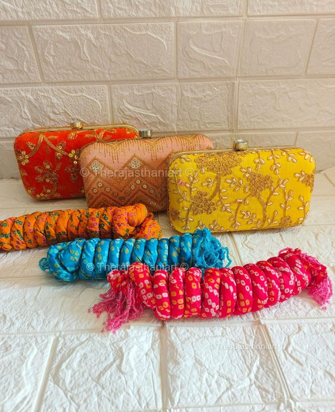 Combo of Indian Wedding Return Gift–embroidered Clutch Purse & Pure ...