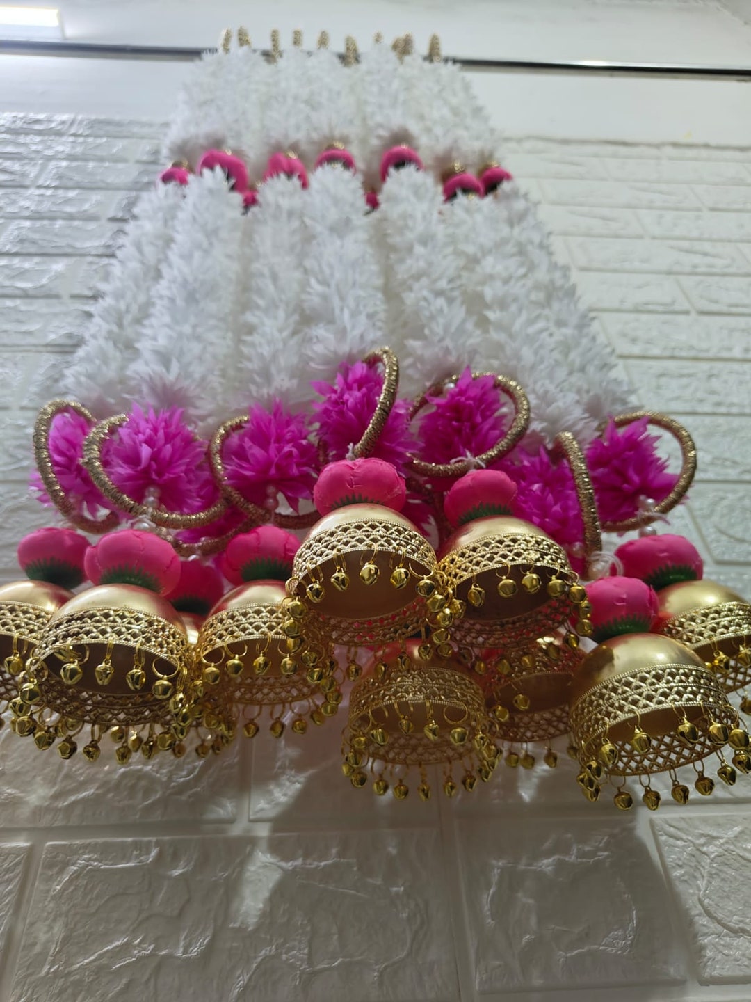 Jasmine With Pink Flower Latkan Decoration for Wedding Decorations ...