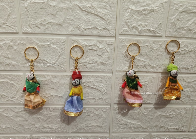 Assorted Color Puppet Keychain–traditional Indian Souvenir With Doll ...