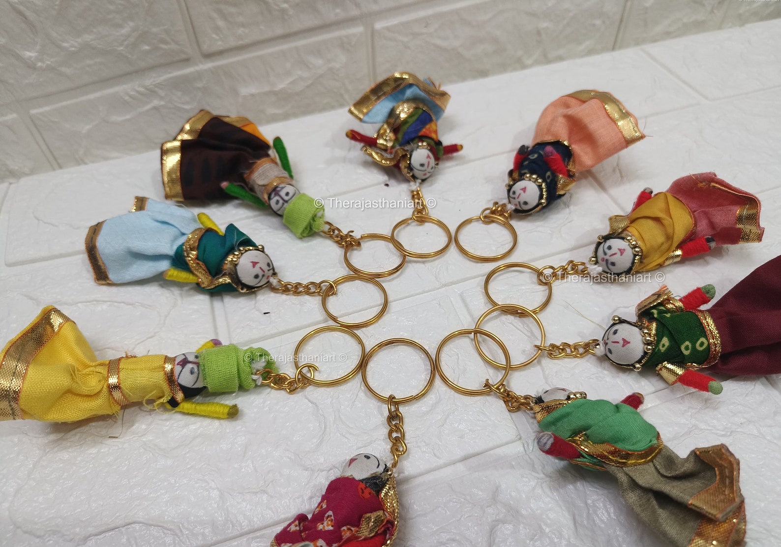 Assorted Color Puppet Keychain–traditional Indian Souvenir With Doll ...
