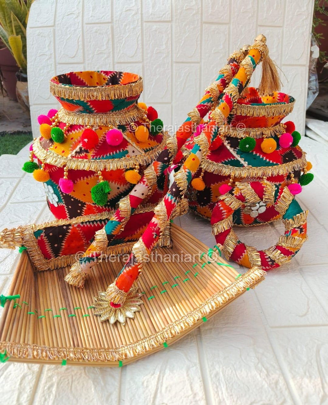 Punjabi Phulkari Jaggo Set for Punjabi Sikh Wedding– Ghadoli, Chaj ...