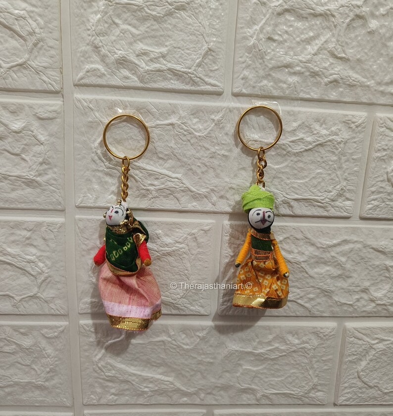 Assorted Color Puppet Keychain–traditional Indian Souvenir With Doll ...
