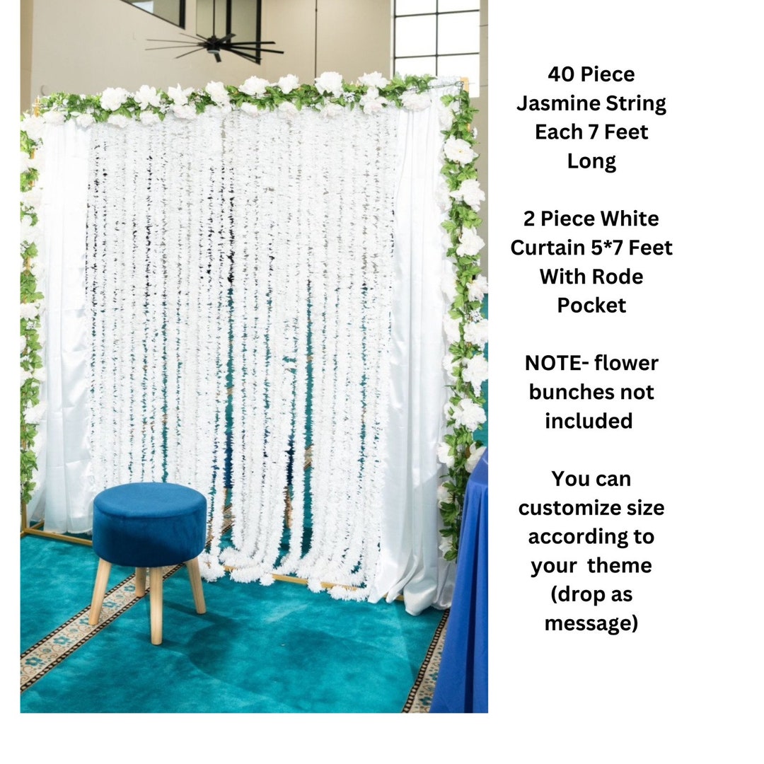 Exquisite Nikah Parda: Jasmine and White Curtain for Islamic Wedding ...