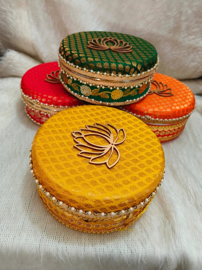 Brocade Steel Box With Lotus Design and Decorative Lace,bulk Steel ...