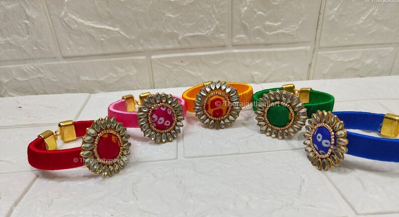 Silk Thread Royal Rajasthani One Hand Party Wear Kada ,sangeet ,haldi ...
