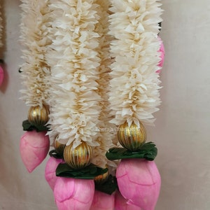 Jasmine With Lotus Garland Toran for Festive Celebrations ,wedding ...