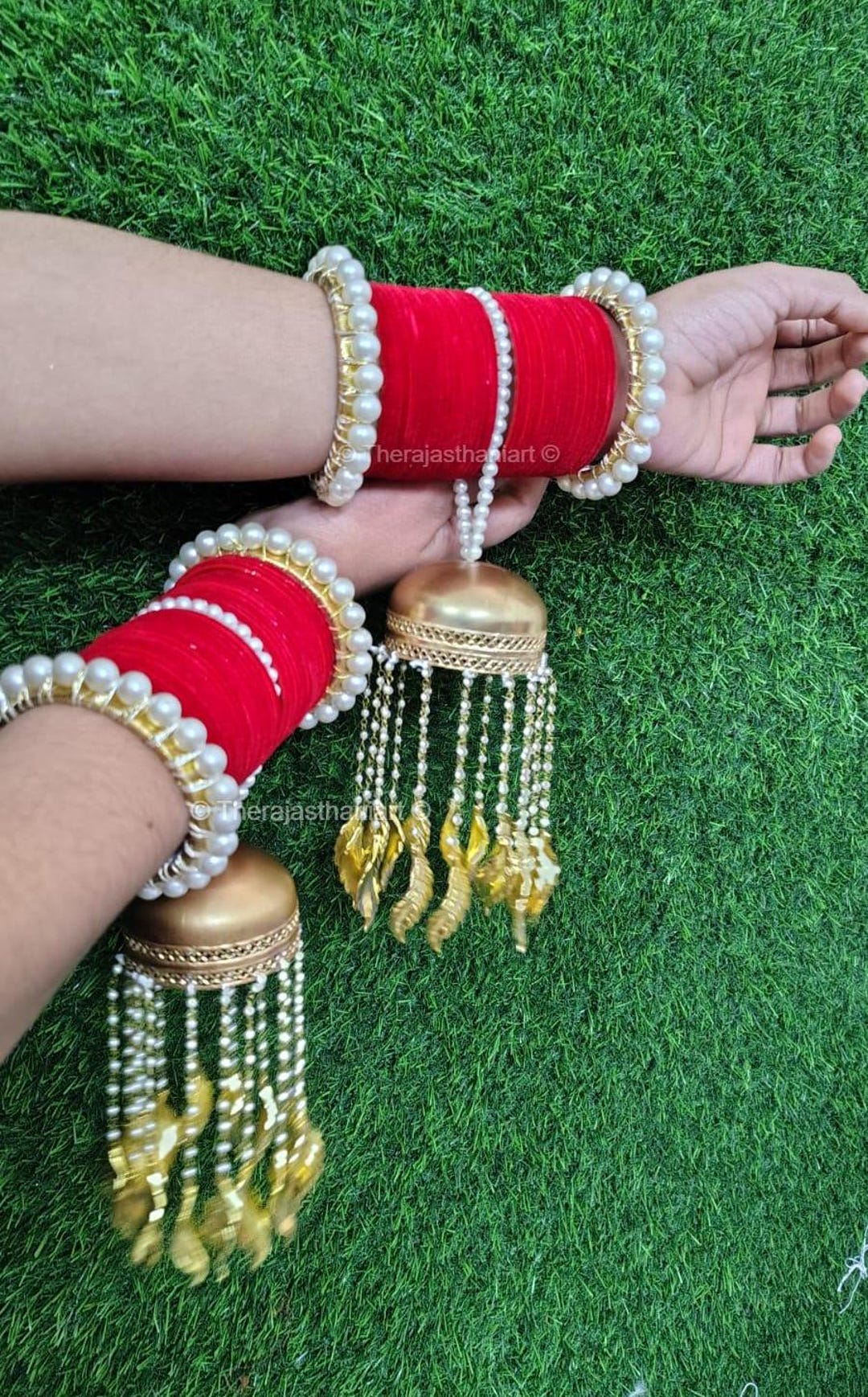 Velvet Fancy Latkan Bangles Punjabi Set, Indian Bridal Chooda With ...