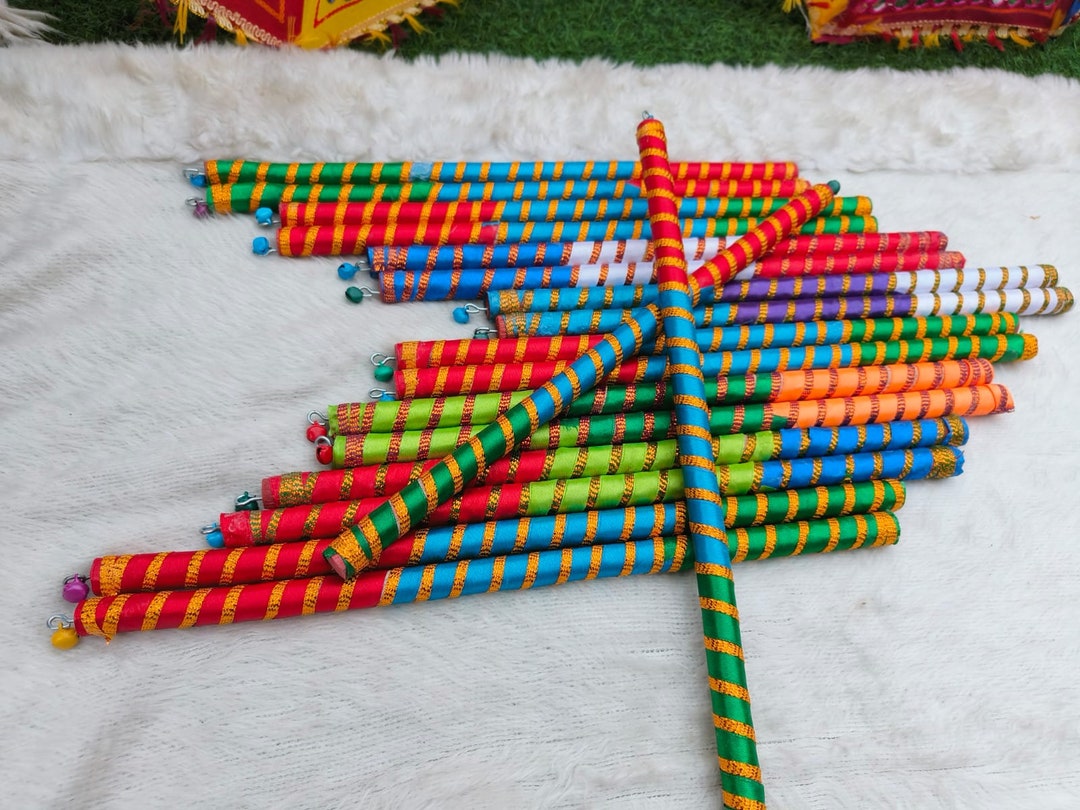 Garba Glamour Dandiya, Handcrafted Wooden Sticks for Navratri & Folk ...