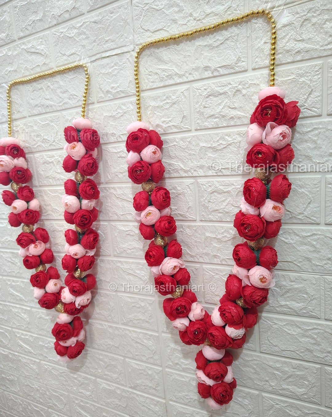 Peony Flower Indian Wedding Garland Artificial Floral Varmala for Bride ...