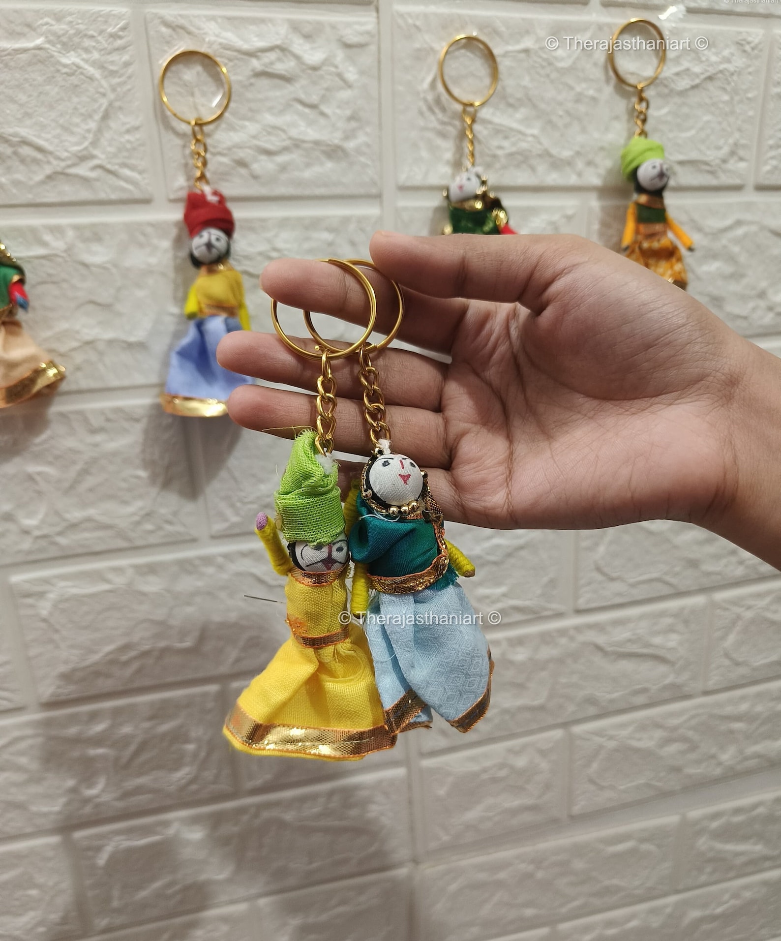 Assorted Color Puppet Keychain–traditional Indian Souvenir With Doll ...