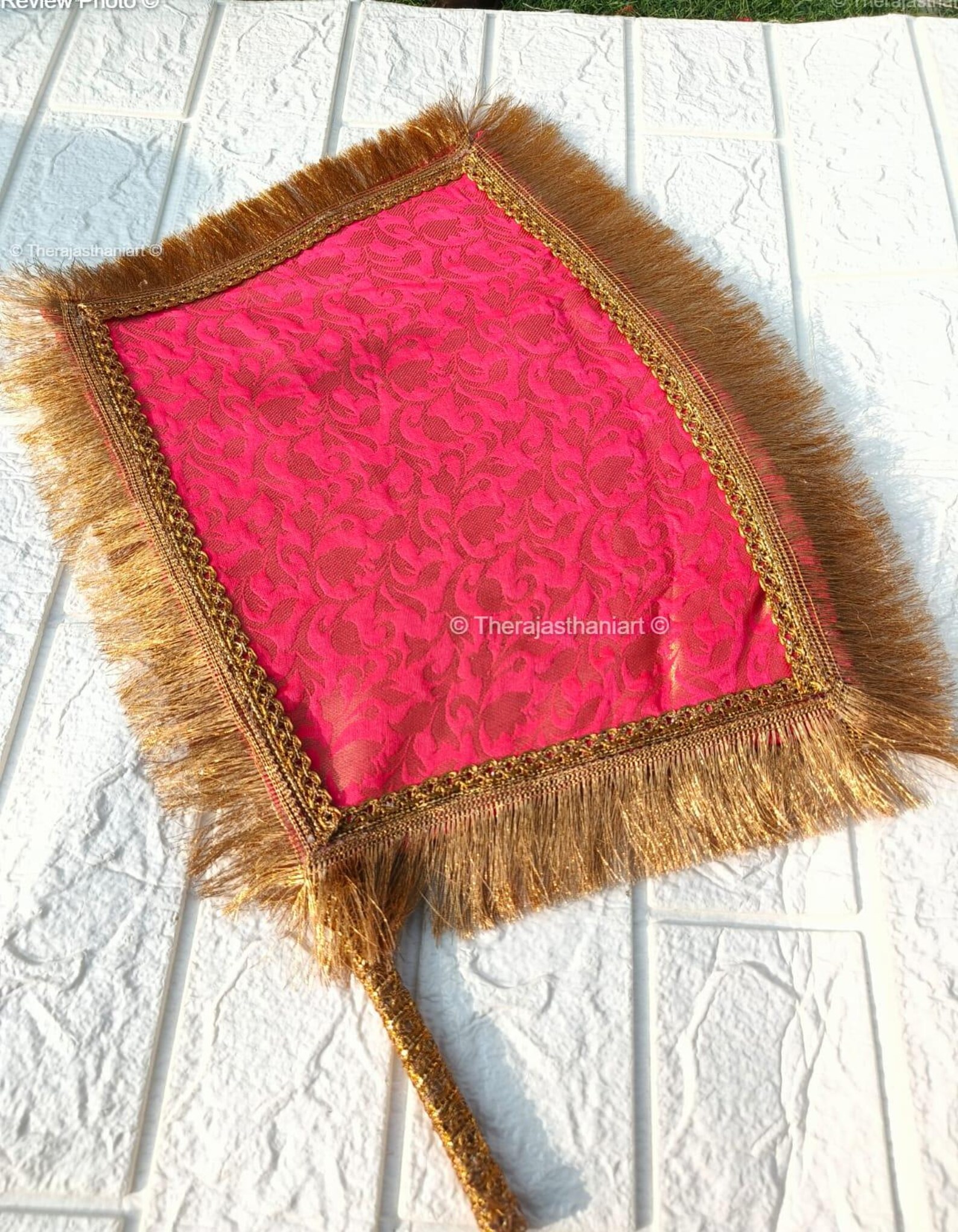 Handmade Velvet Handfan With Wooden Handle Traditional Pakhi/pankhi for ...