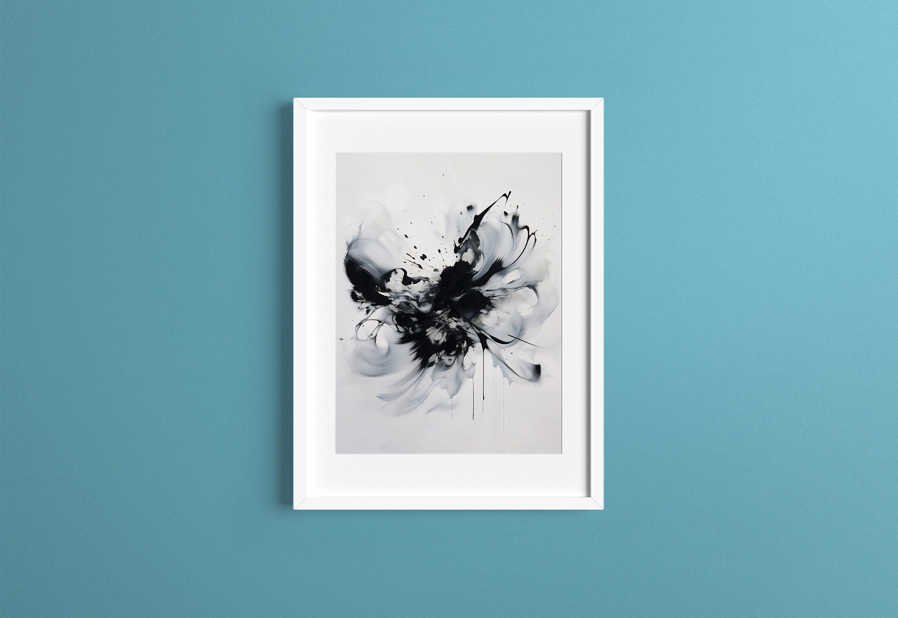 Ink Drip Painting: Rorschach Wallpaper | Printable Art | Melting Black ...