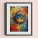 Colorful Abstract Eye Wall Art, Printable Painting, Modern Impasto With ...