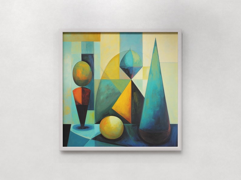 Modern Abstract Shapes Print, Simple Shapes #1, Contemporary Art ...