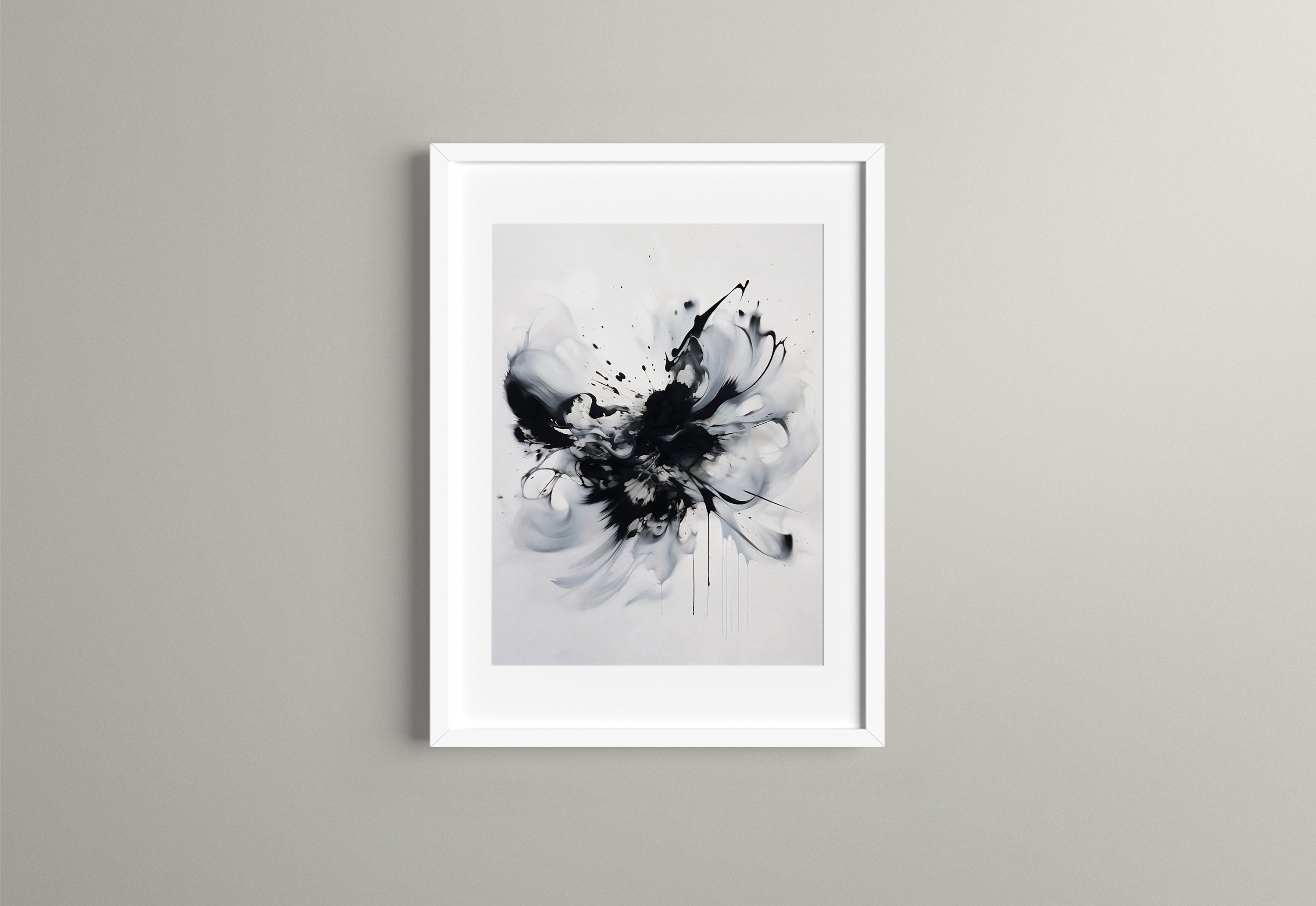 Ink Drip Painting: Rorschach Wallpaper | Printable Art | Melting Black ...