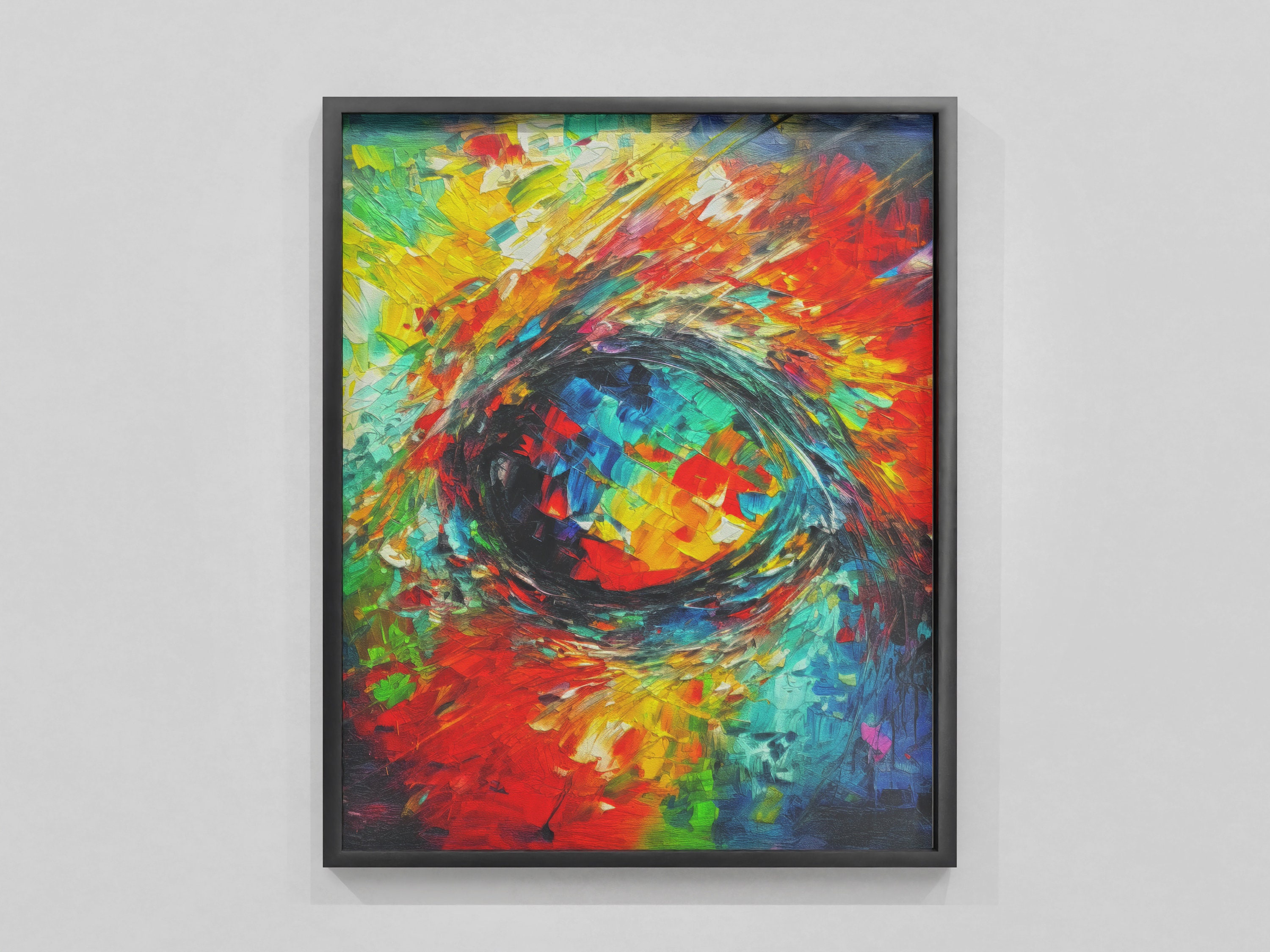 Colorful Abstract Eye Wall Art, Printable Painting, Modern Impasto With ...