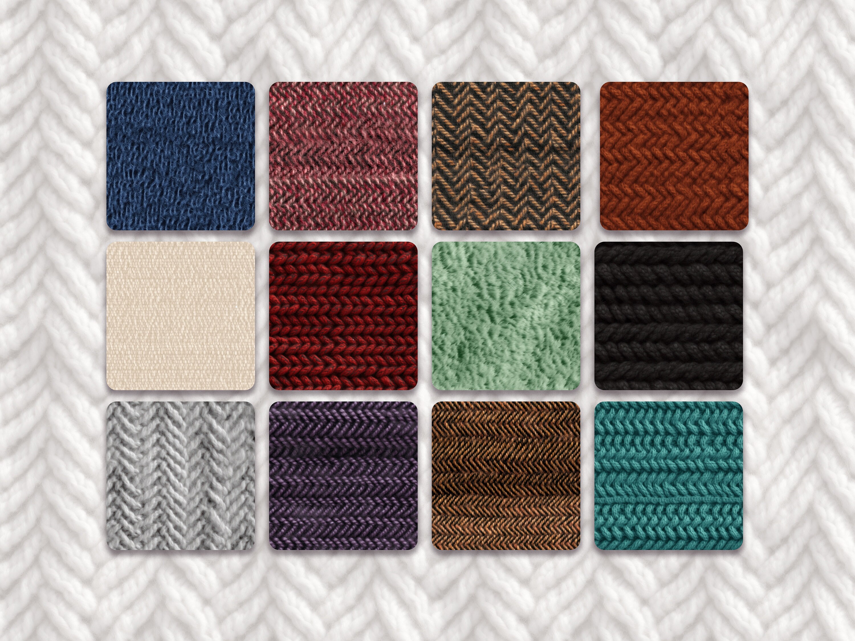 Seamless Warm Cozy Fabric Textures, Photoshop Patterns, PNG Bundle ...