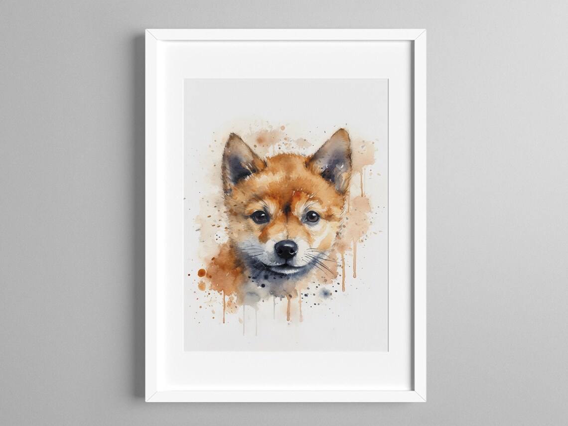 Baby Shiba Inu Watercolor Print, "hachi", 300 Dpi, Cute Doggo, Doge ...