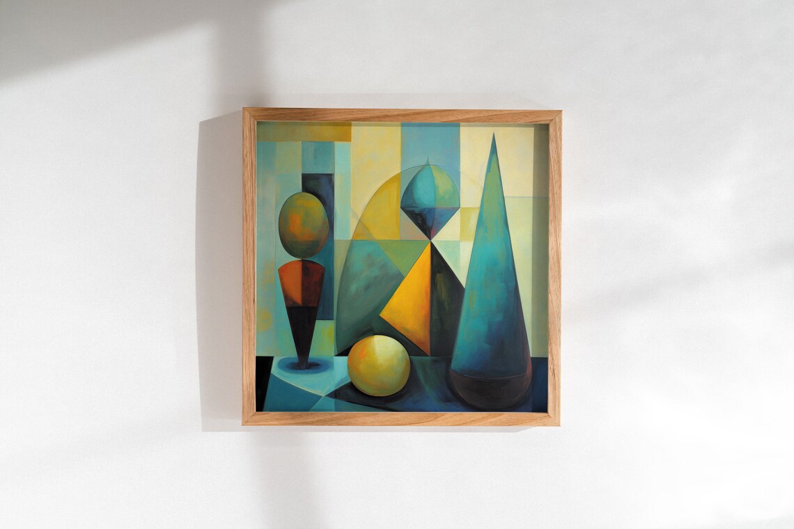 Modern Abstract Shapes Print, Simple Shapes #1, Contemporary Art ...