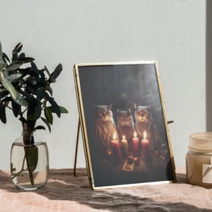 Ominous Cat Ritual Poster - Digital Print, It's Play Time, Human, 3 ...
