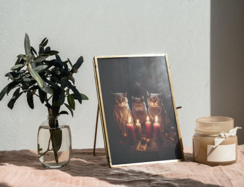 Ominous Cat Ritual Poster - Digital Print, It's Play Time, Human, 3 ...