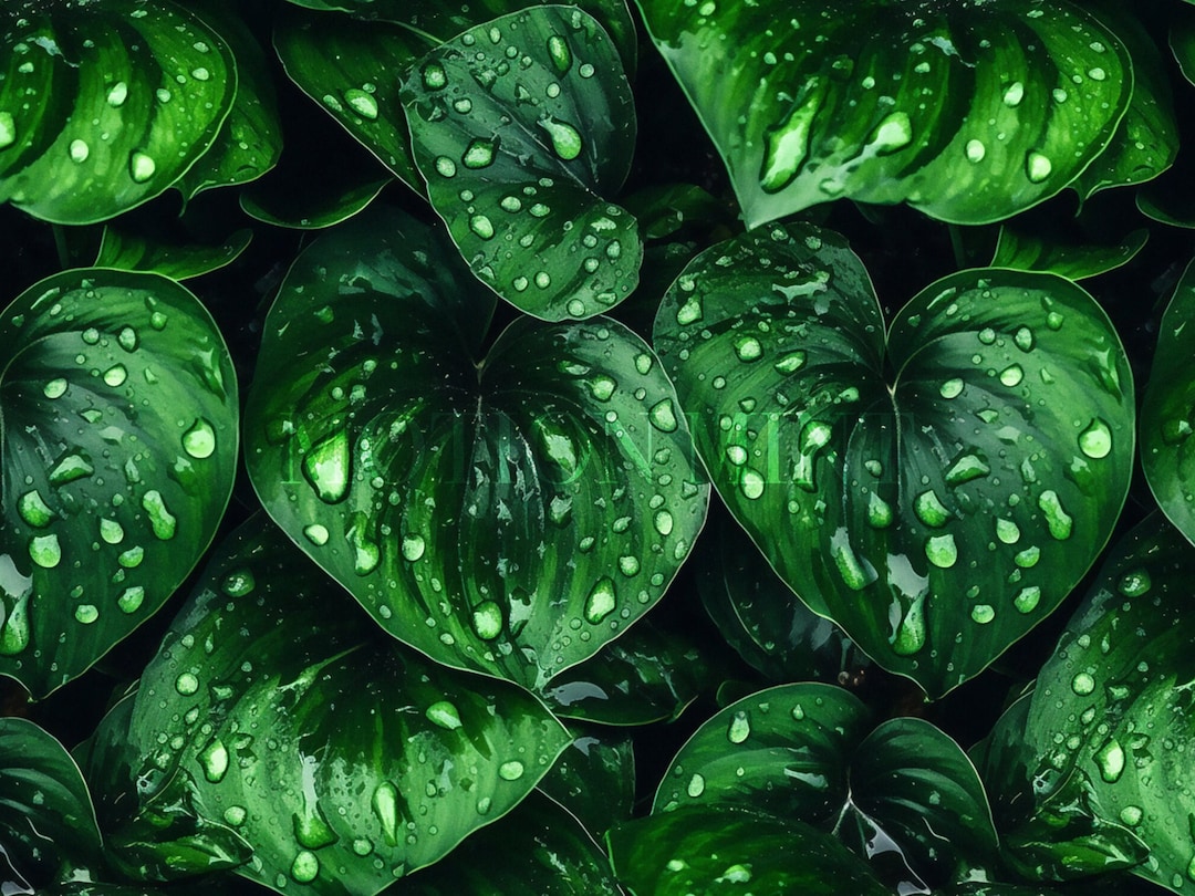 Rainy Leaves: 6 Seamless Tileable Textures, Digital Download Pack, PNG ...