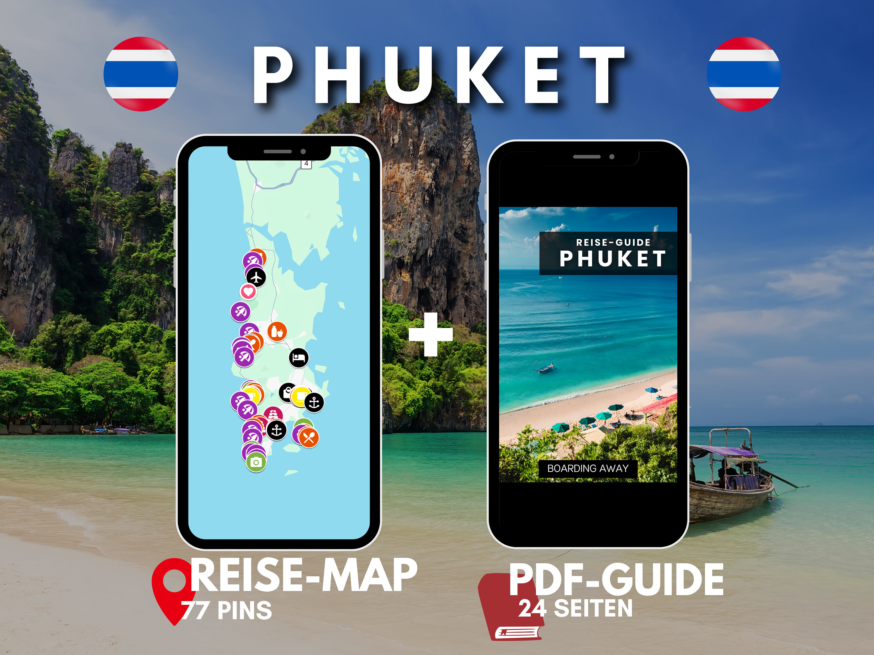 Phuket Interactive Travel Map for Phuket 24 Pages E-book 75 Pins With ...