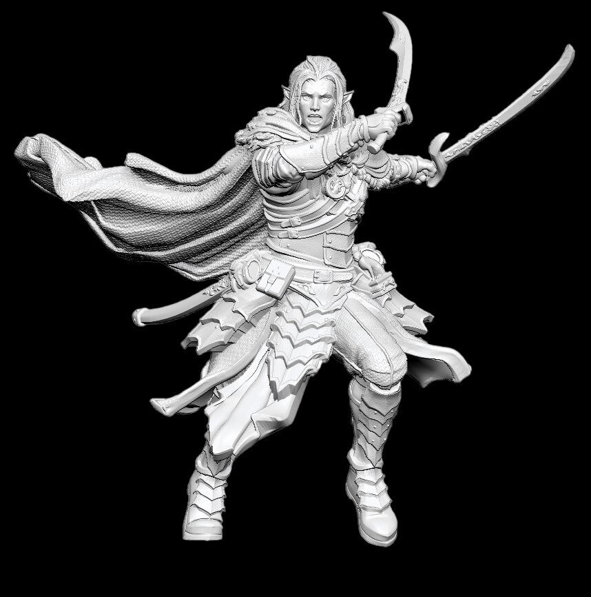 Elf Drow Ranger 3d Printed Model By 3dartguy Etsy