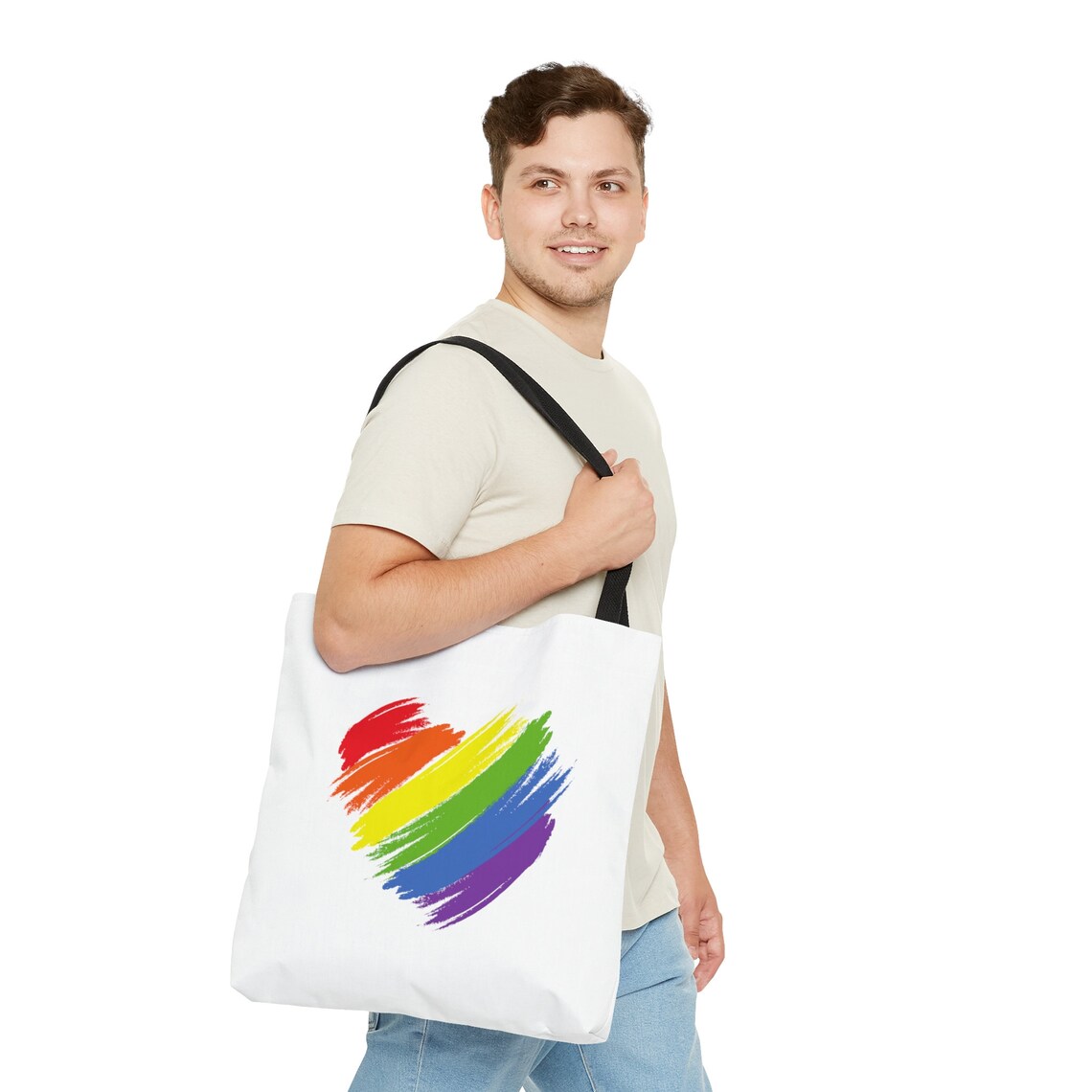 Pride Rainbow Heart Bag, LGBTQ Pride, Rainbow Love, Rainbow Pride Art ...