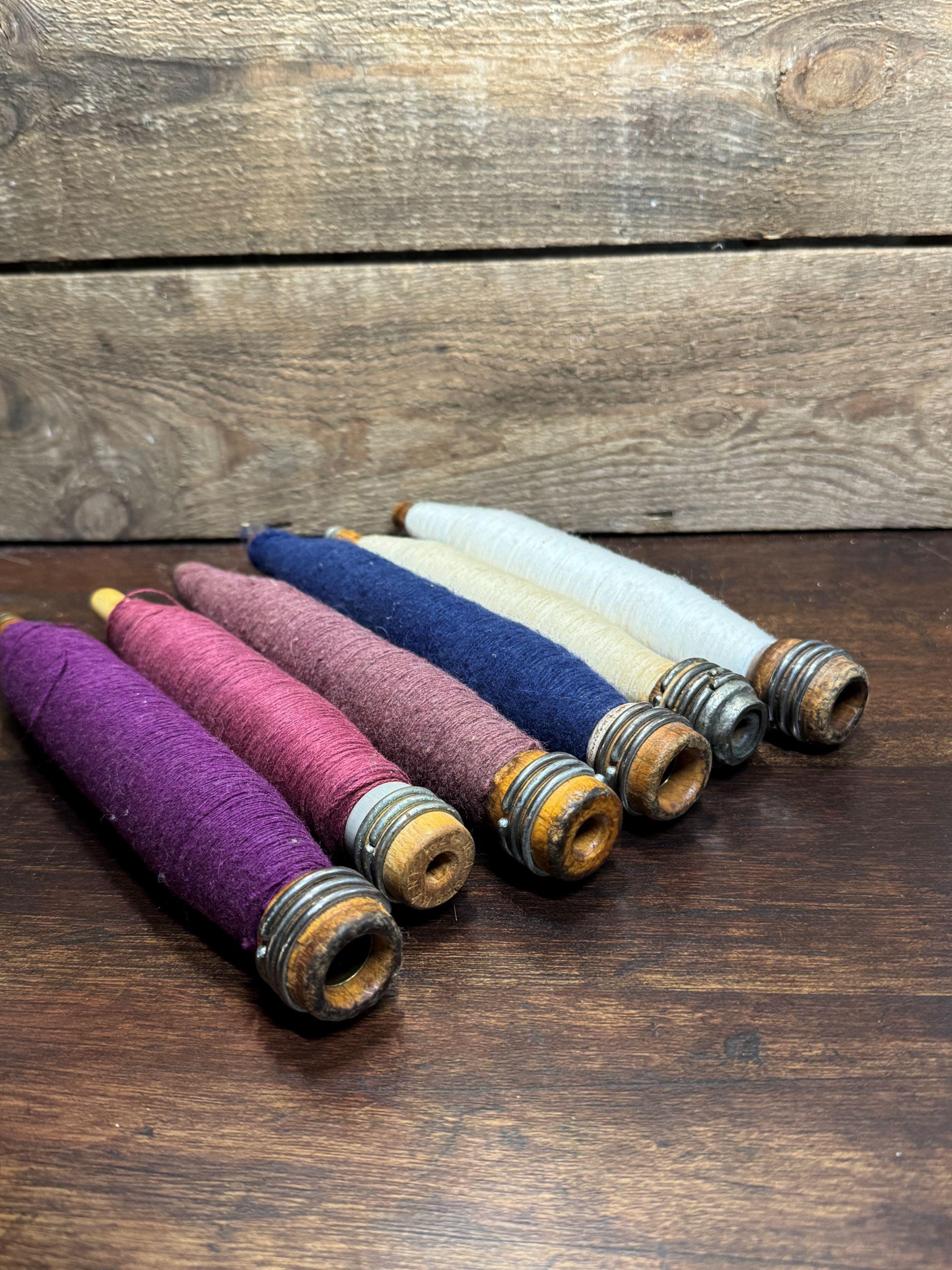 Vintage Wooden Textile Bobbins With Thread – Weaving / Mill Spools - Etsy