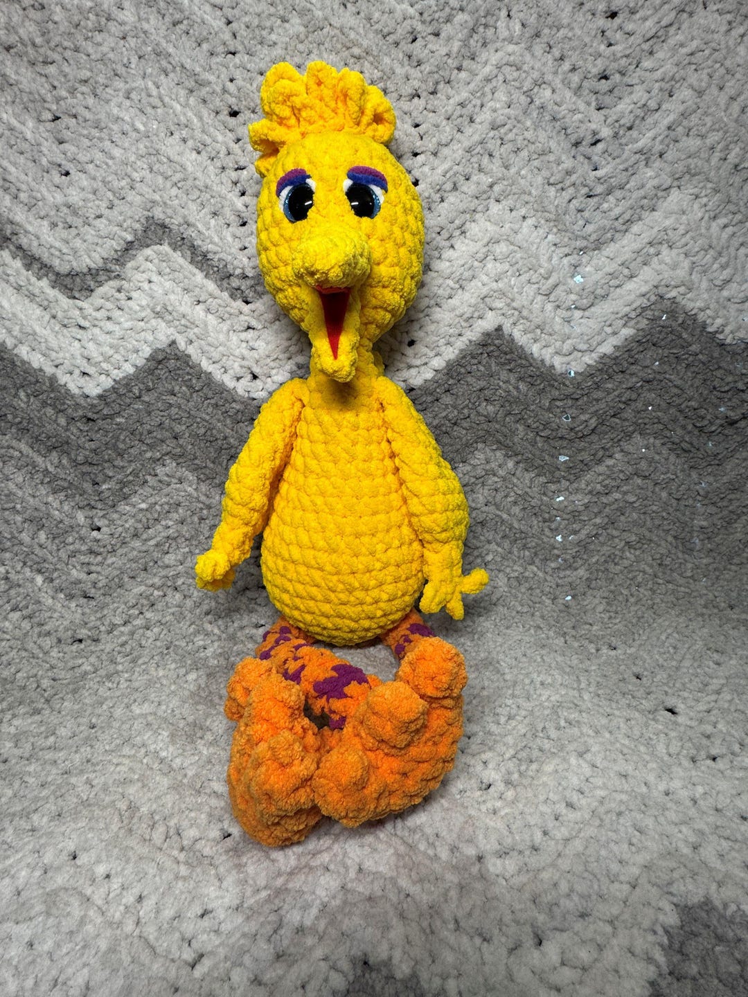 Handmade Plush Big Yellow Bird Inspired Plush • Crochet Stuffed Animal ...