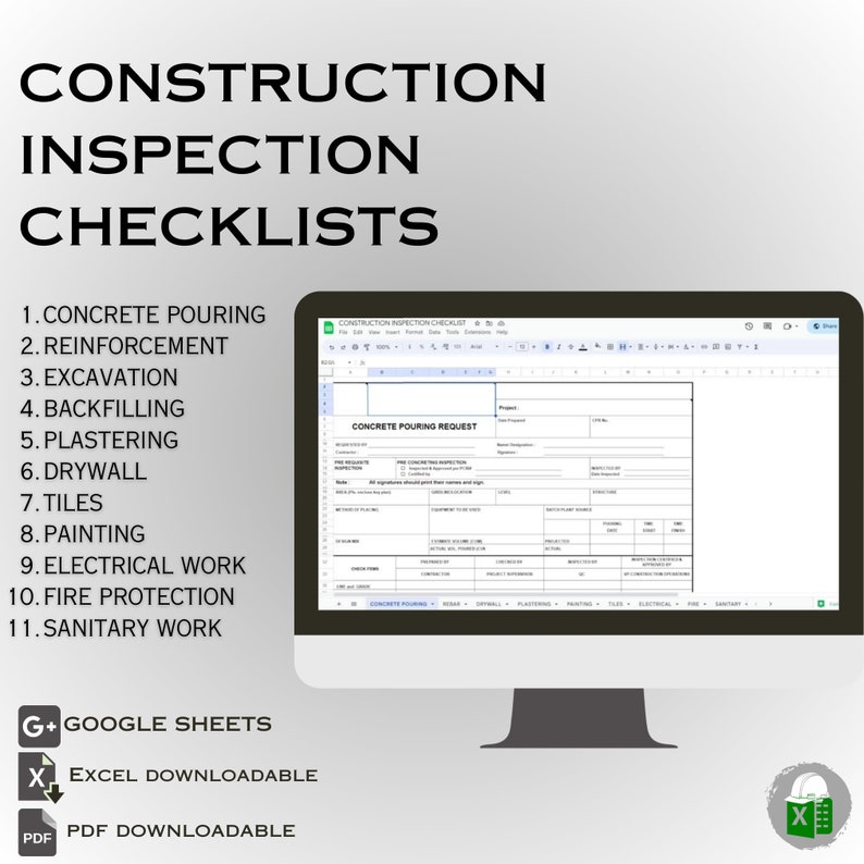 Construction Inspection Checklist - Etsy