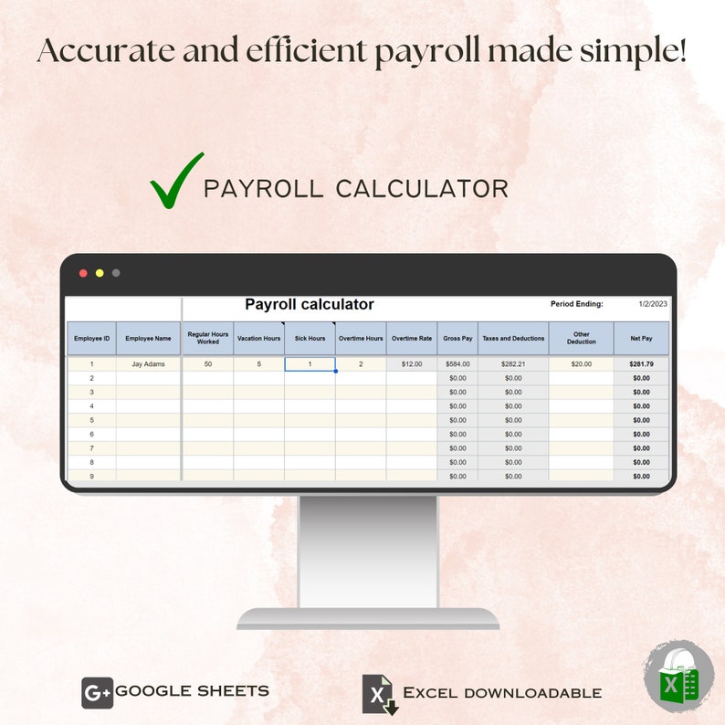 Comprehensive Payroll Calculator - Etsy