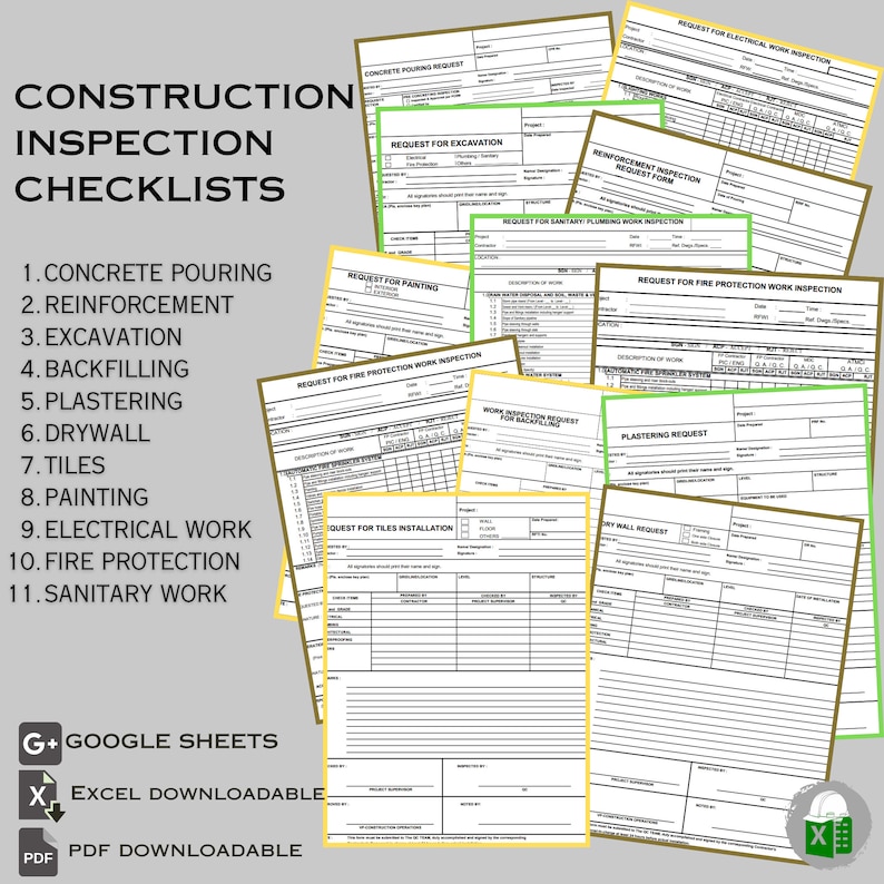 Construction Inspection Checklist - Etsy