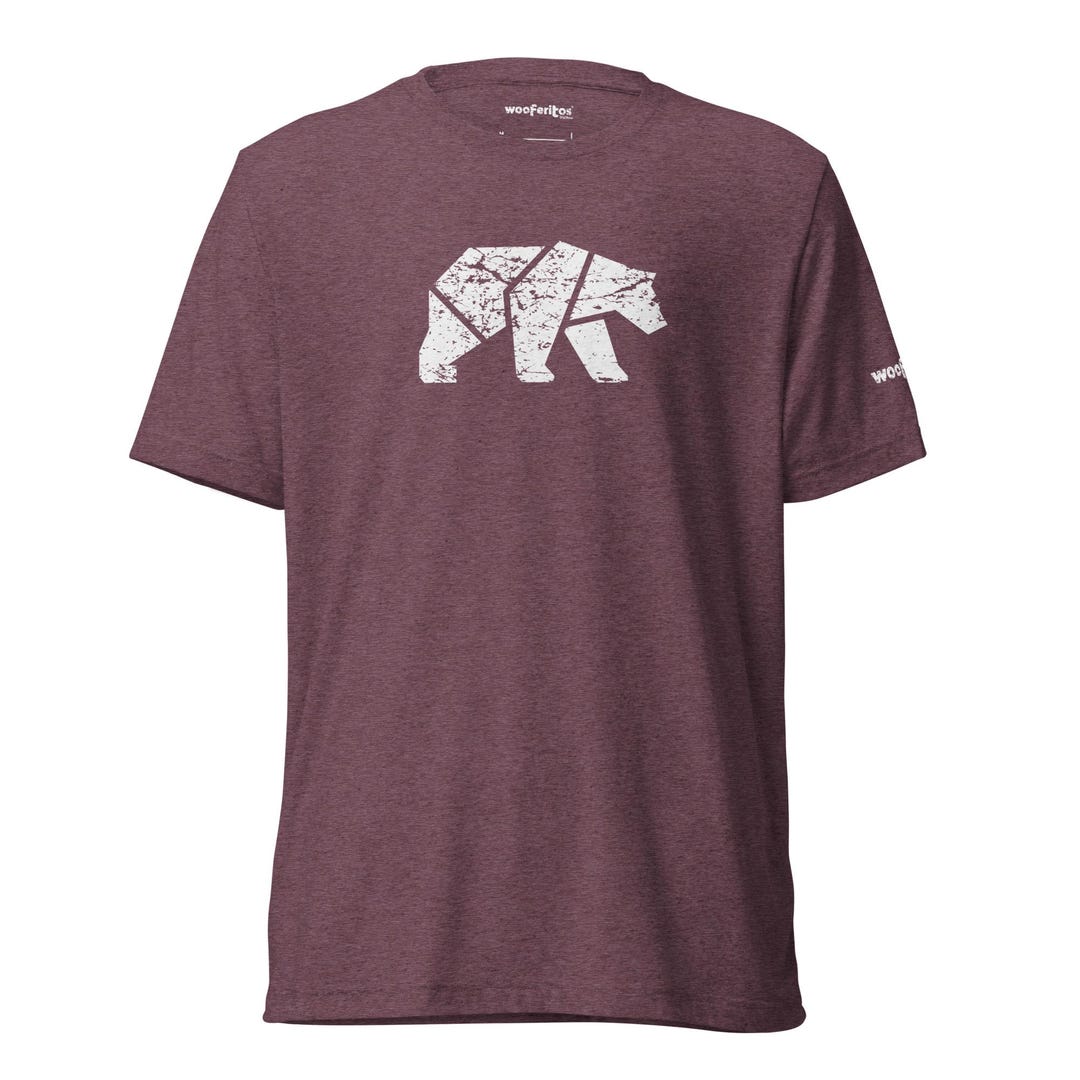 Ironwood Maroon Bear T-shirt | Premium Men's Tri-blend Fabric | Red ...
